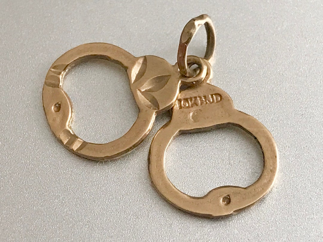 Vintage 10K Gold Handcuffs Charm / Pendant / Gold / Police / - Etsy