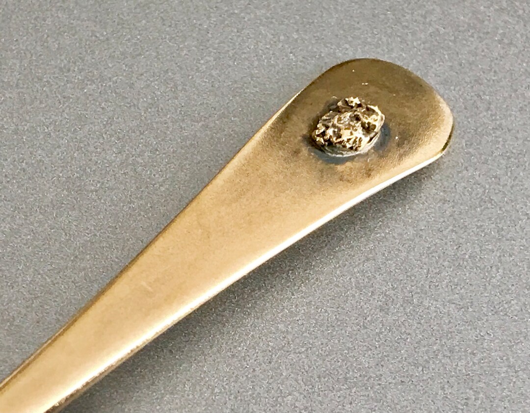 Antique Genuine Gold Nugget & Sterling Silver Spoon / Bullion / High ...