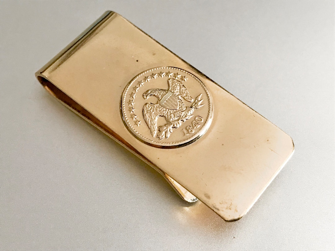 US Coin Gold Plated Money Clip / 1840 Replica Coin / Purse/ Wallet ...
