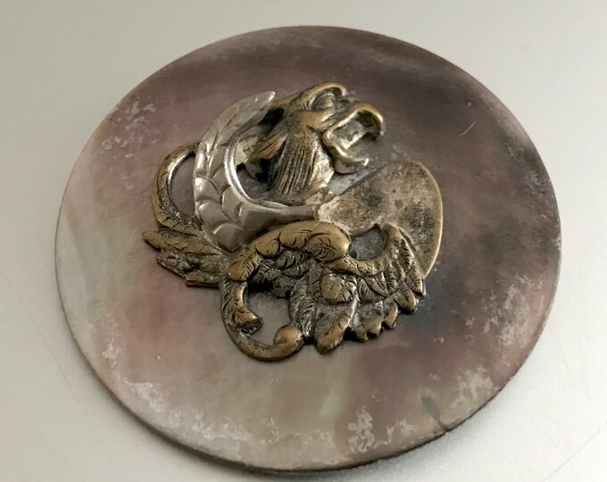 Large 2 Victorian Griffin Button / Sewing / Dragon / Mother of Pearl ...