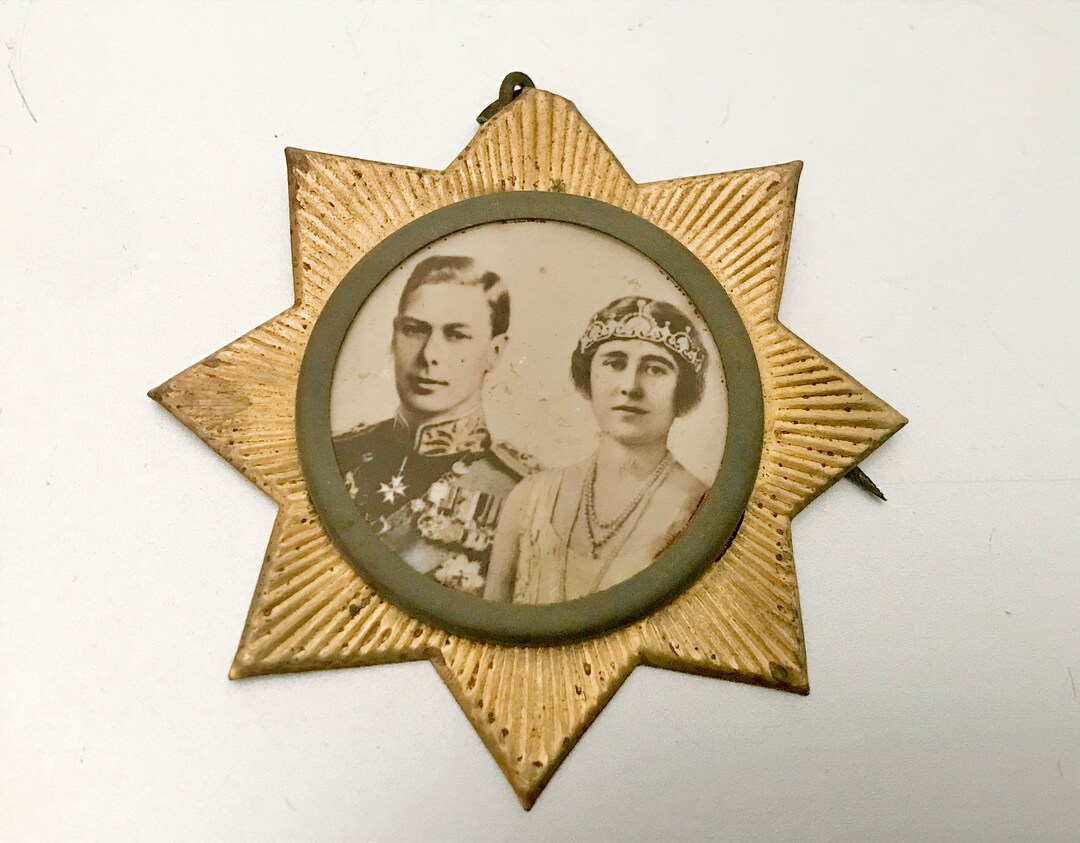 Antique King George VI & Queen Elizabeth Coronation Star Pin / Badge ...