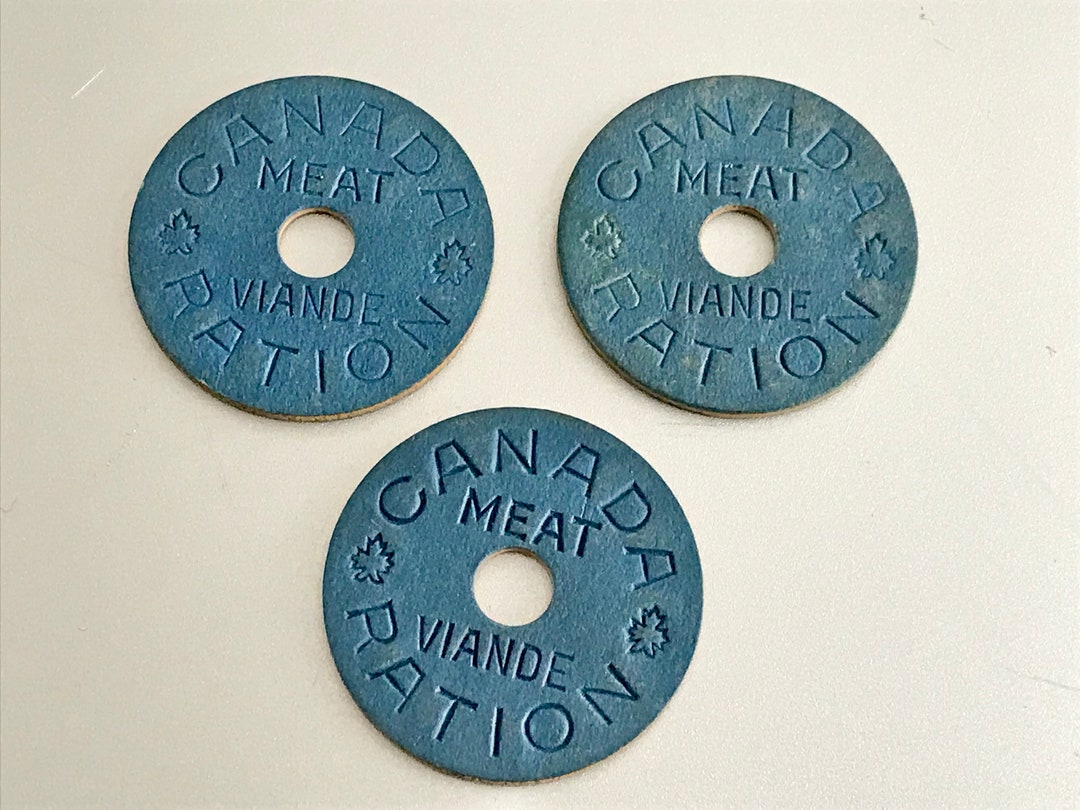 3 WWII Canadian Meat Ration Tokens / Coins / Canada / Military / Home ...