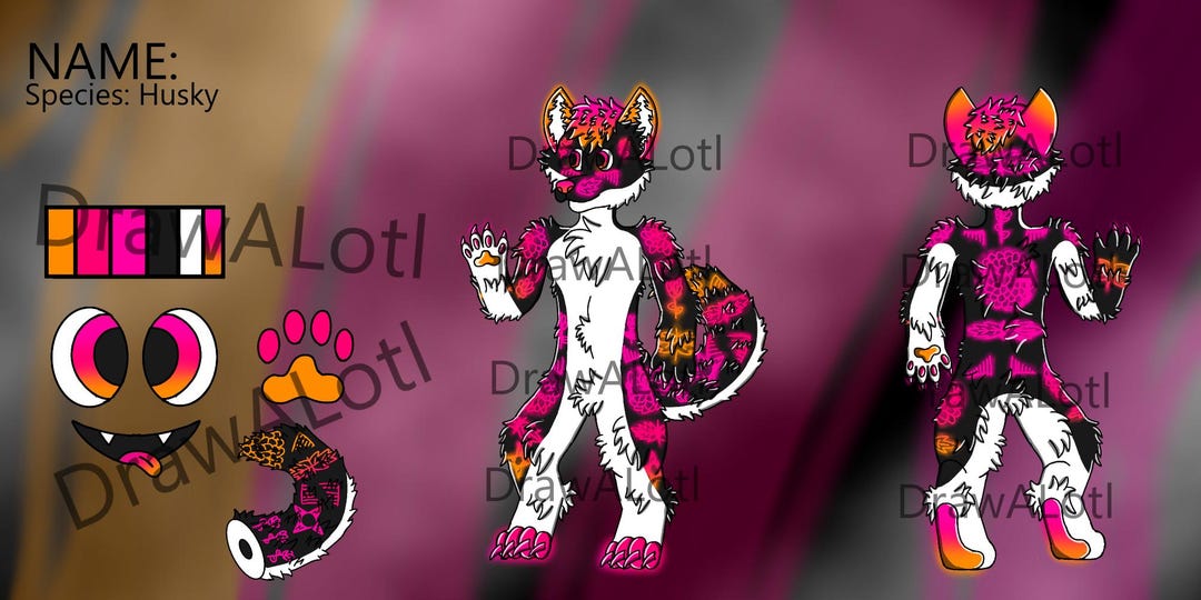 Monster Energy Themed Husky Fursona Adoptable - Etsy