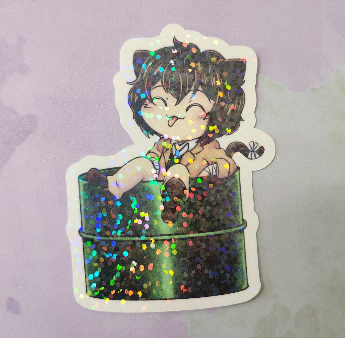 Catzai Dazai Sticker BSD Sticker Chibi Dazai - Etsy