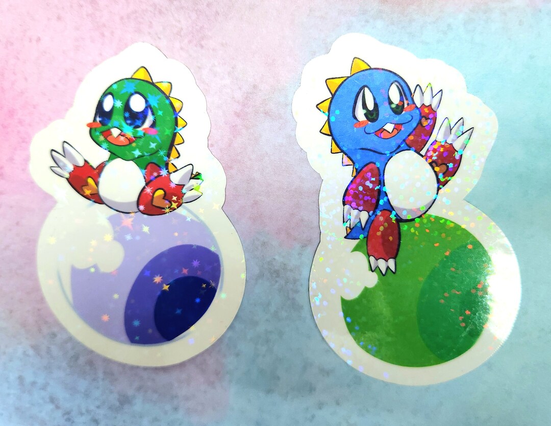 Bubble Dragon Stickers Puzzle Bobble Bust-a-move Bub and - Etsy