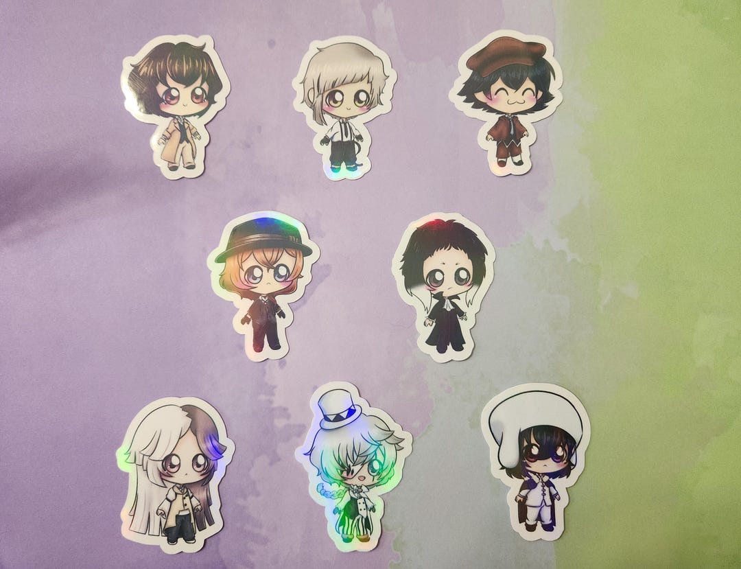 BSD Stickers Set 1 Chibi Stickers ADA DOA Port Mafia Atsushi Dazai ...