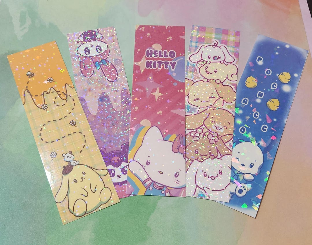 Hello Kitty Bookmark Set Pochacco Pompompurin Cinnamoroll Kuromi My ...