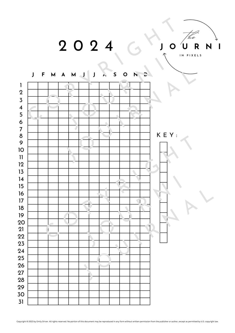 The Journi in Pixels, A One Year Pixel Chart of Your Life, Simple ...