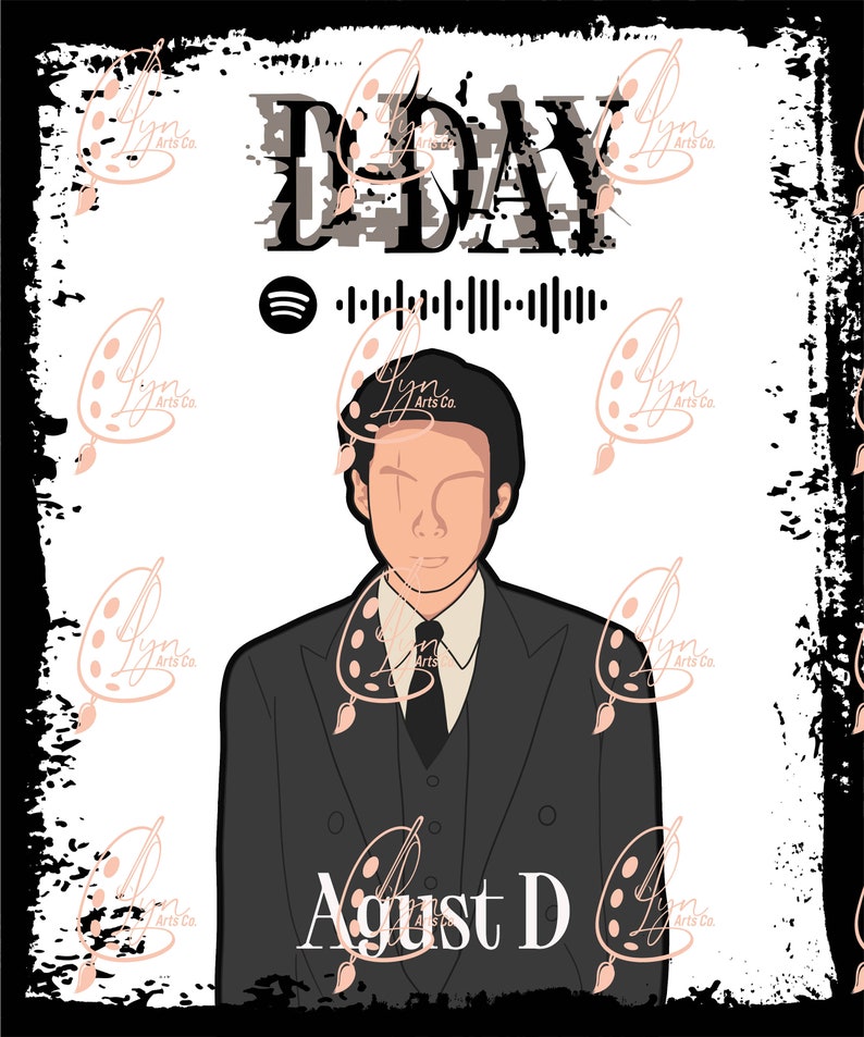 BTS Suga Aka Agust D D-day Album Cover Faceless Art SVG Png Jpg Cut ...