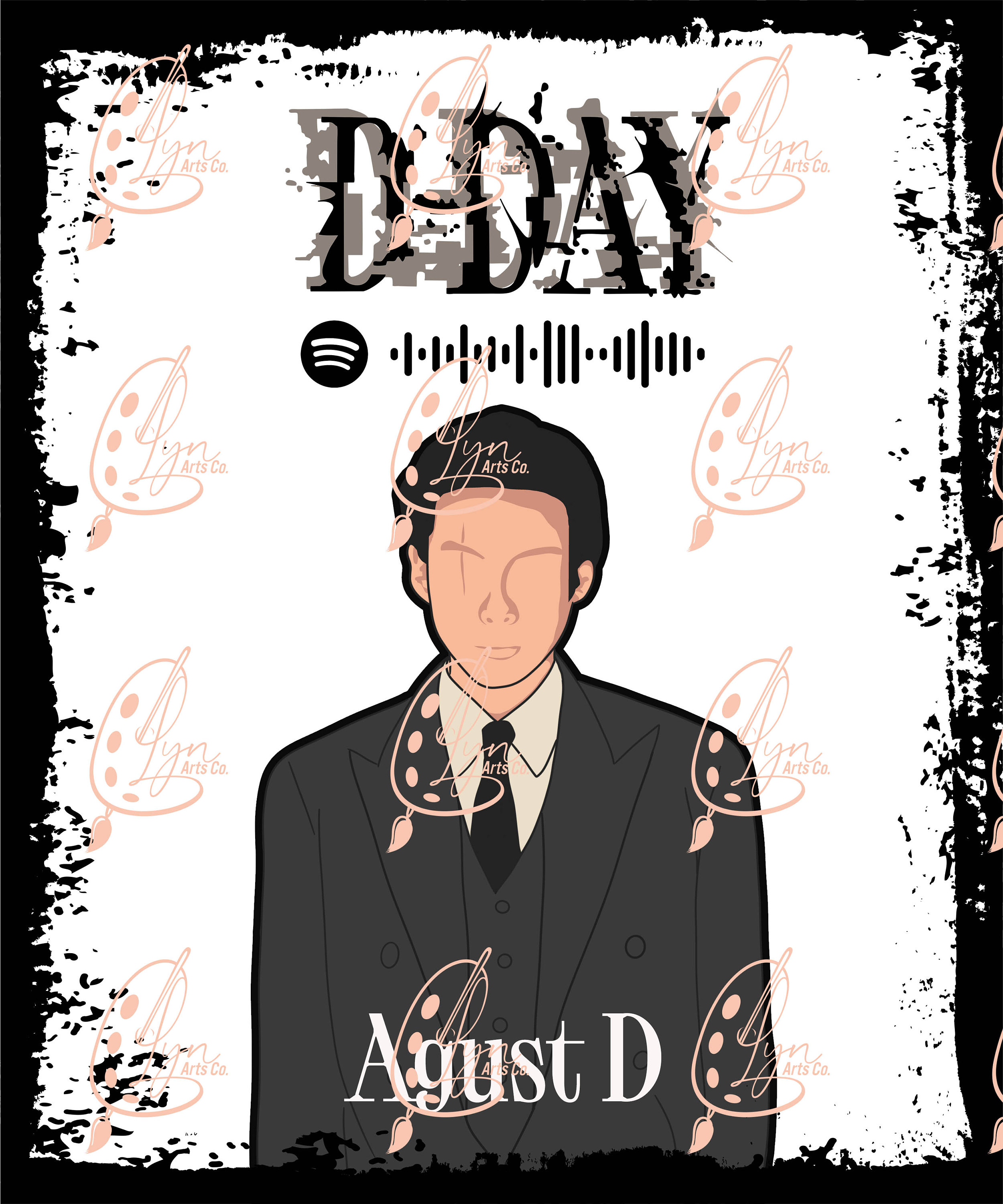BTS Suga Aka Agust D D-day Album Cover Faceless Art SVG Png Jpg Cut ...