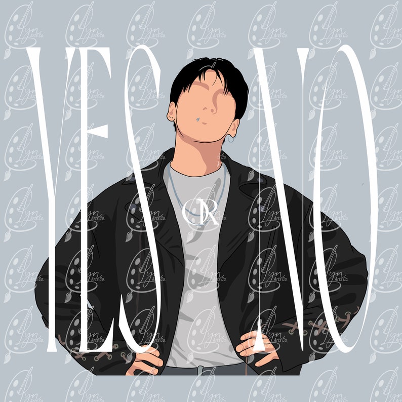 BTS Jungkook Yer or No Faceless Art With Spotify for Cricut - Etsy