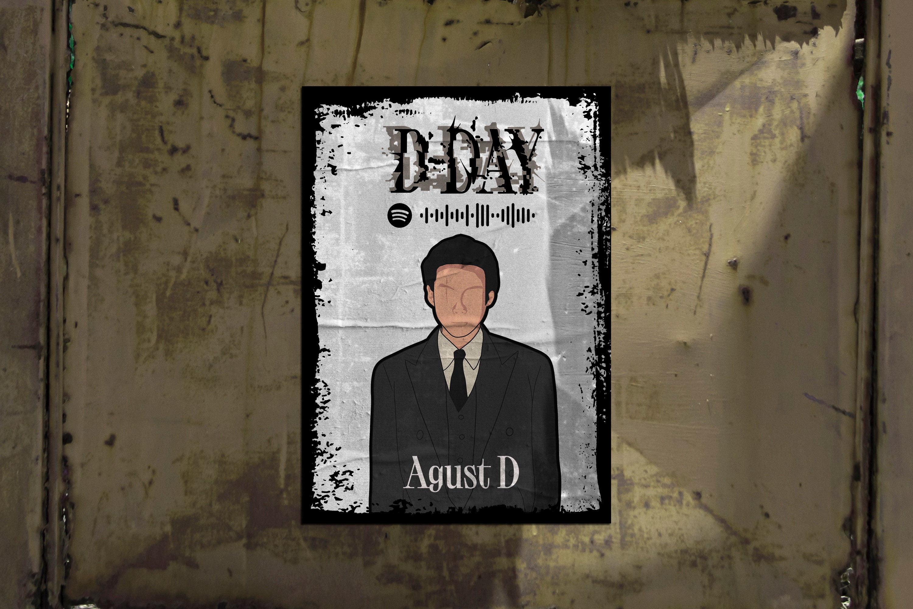 BTS Suga Aka Agust D D-day Album Cover Faceless Art SVG Png Jpg Cut ...