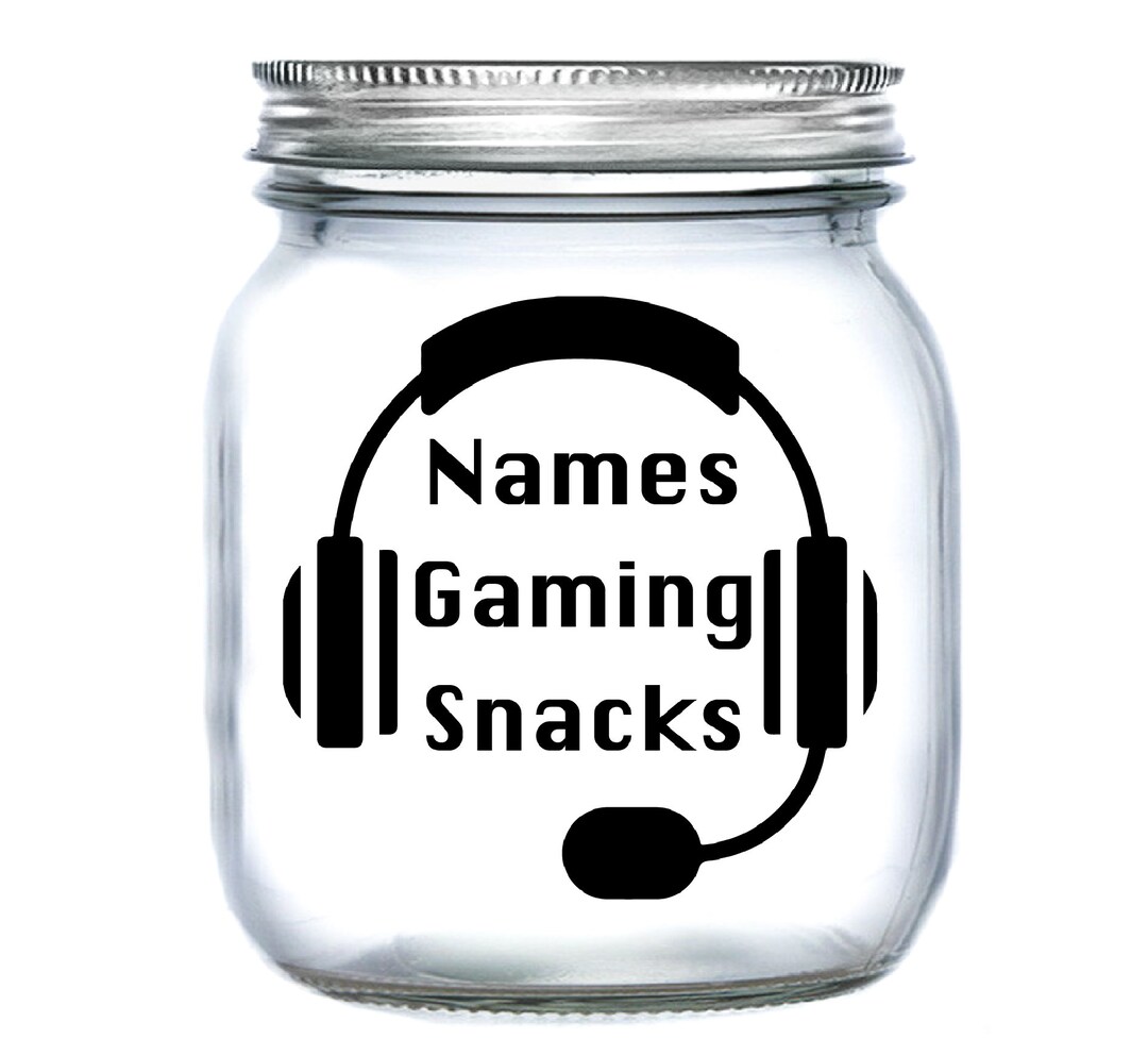 Personalised Gaming Snacks Vinyl Decal Sticker - Perfect Gift for ...