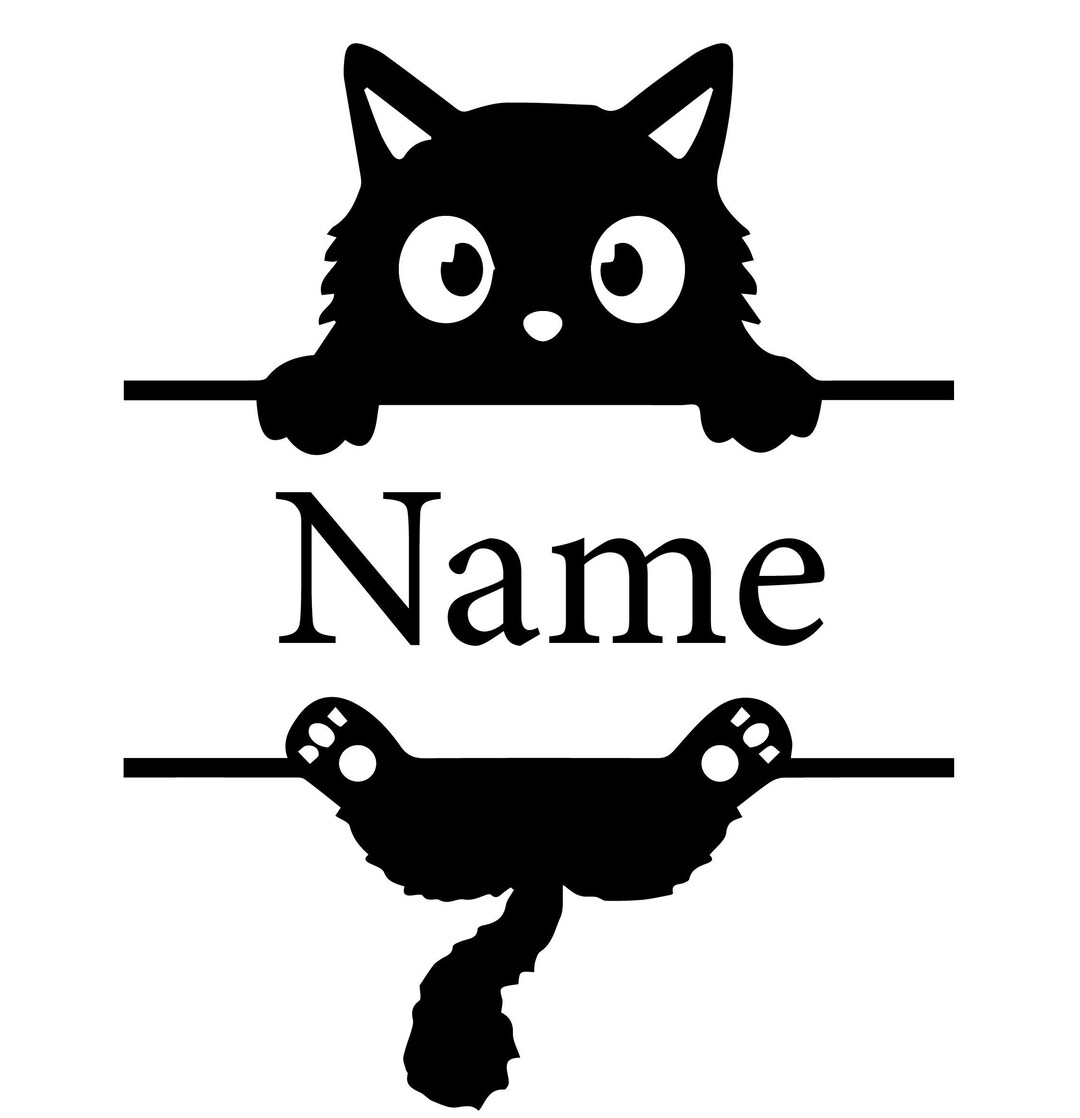 Personalized Cat Hanging Vinyl Decal - Etsy
