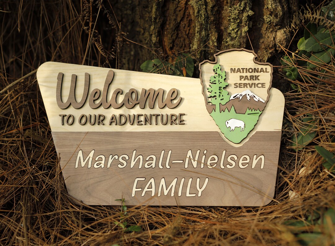 National Park Service Welcome Sign NPS Inspired Family Name - Etsy