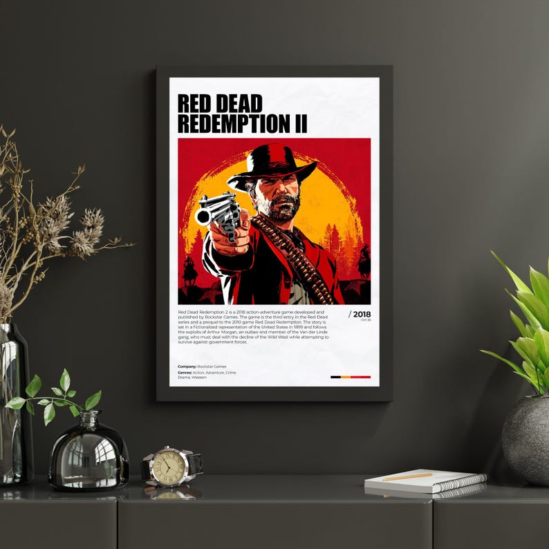 Red Dead Redemption Poster, Arthur Morgan Poster, Western Cowboy Poster ...