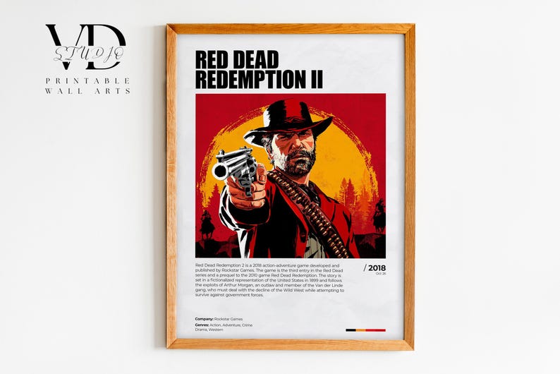 Red Dead Redemption Poster, Arthur Morgan Poster, Western Cowboy Poster ...