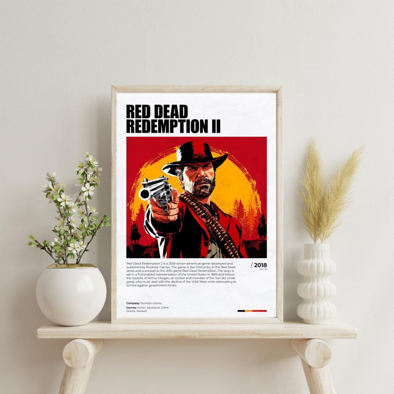 Red Dead Redemption Poster, Arthur Morgan Poster, Western Cowboy Poster ...