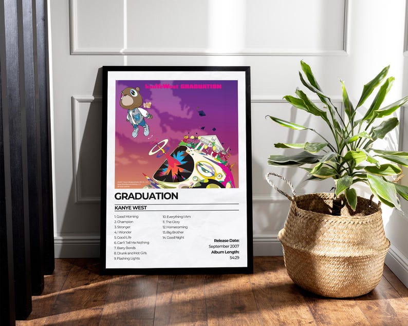Kanye West Graduation Poster, Printable Kanye West Album Poster, Kanye ...