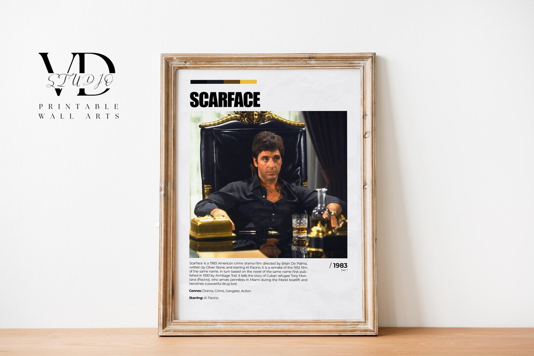 Printable Scarface Poster, Tony Montana Poster, Al Pacino Wall Decor ...