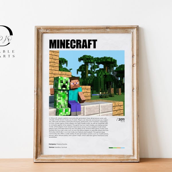 Mincraft Poster - Etsy UK