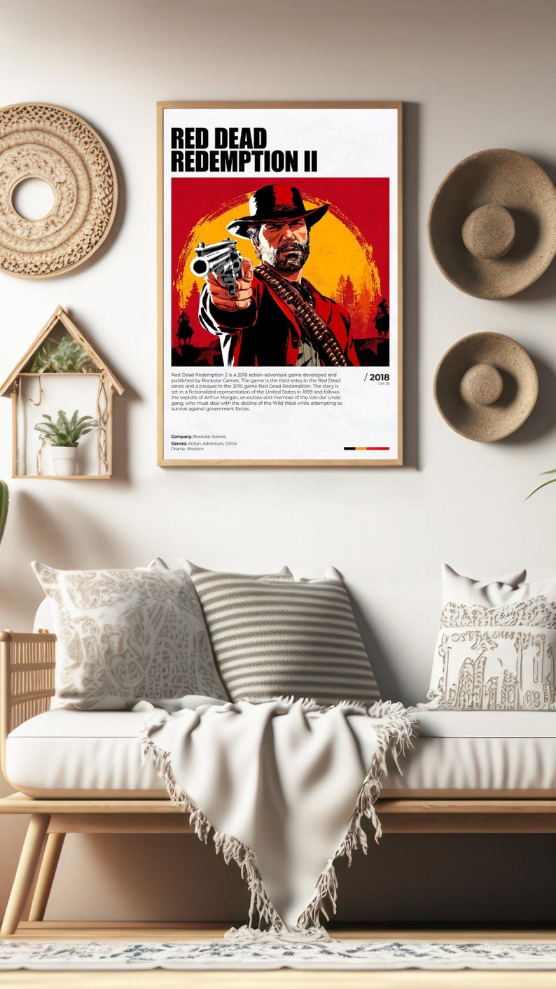 Red Dead Redemption Poster, Arthur Morgan Poster, Western Cowboy Poster ...