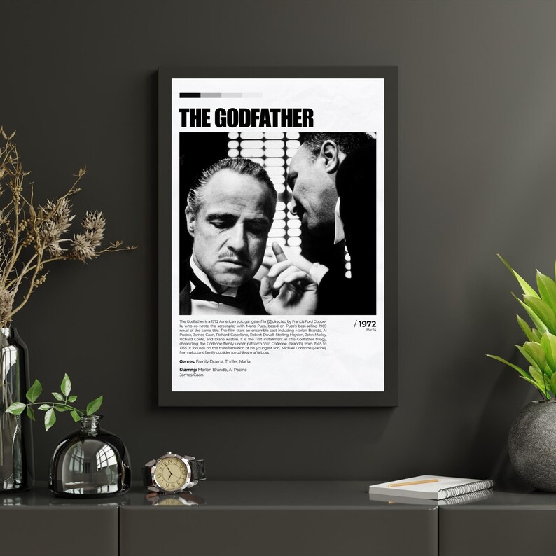 Printable the Godfather Poster, the Godfather Wall Decor, the Godfather ...