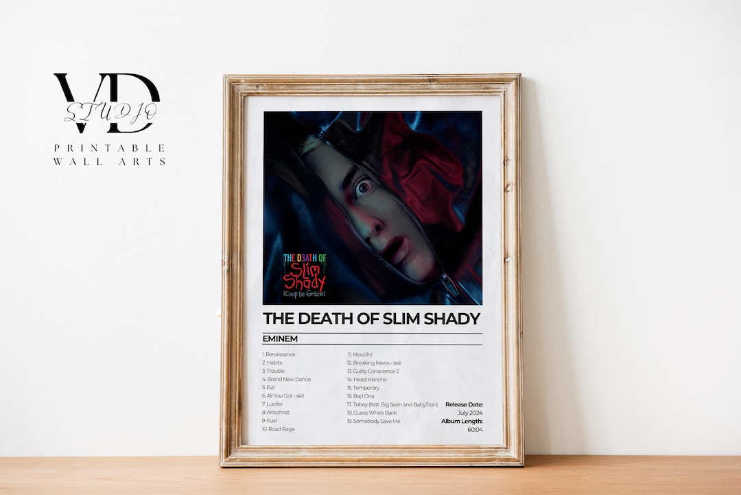 Eminem the Death of Slim Shady Poster, Eminem Album Poster, Printable ...