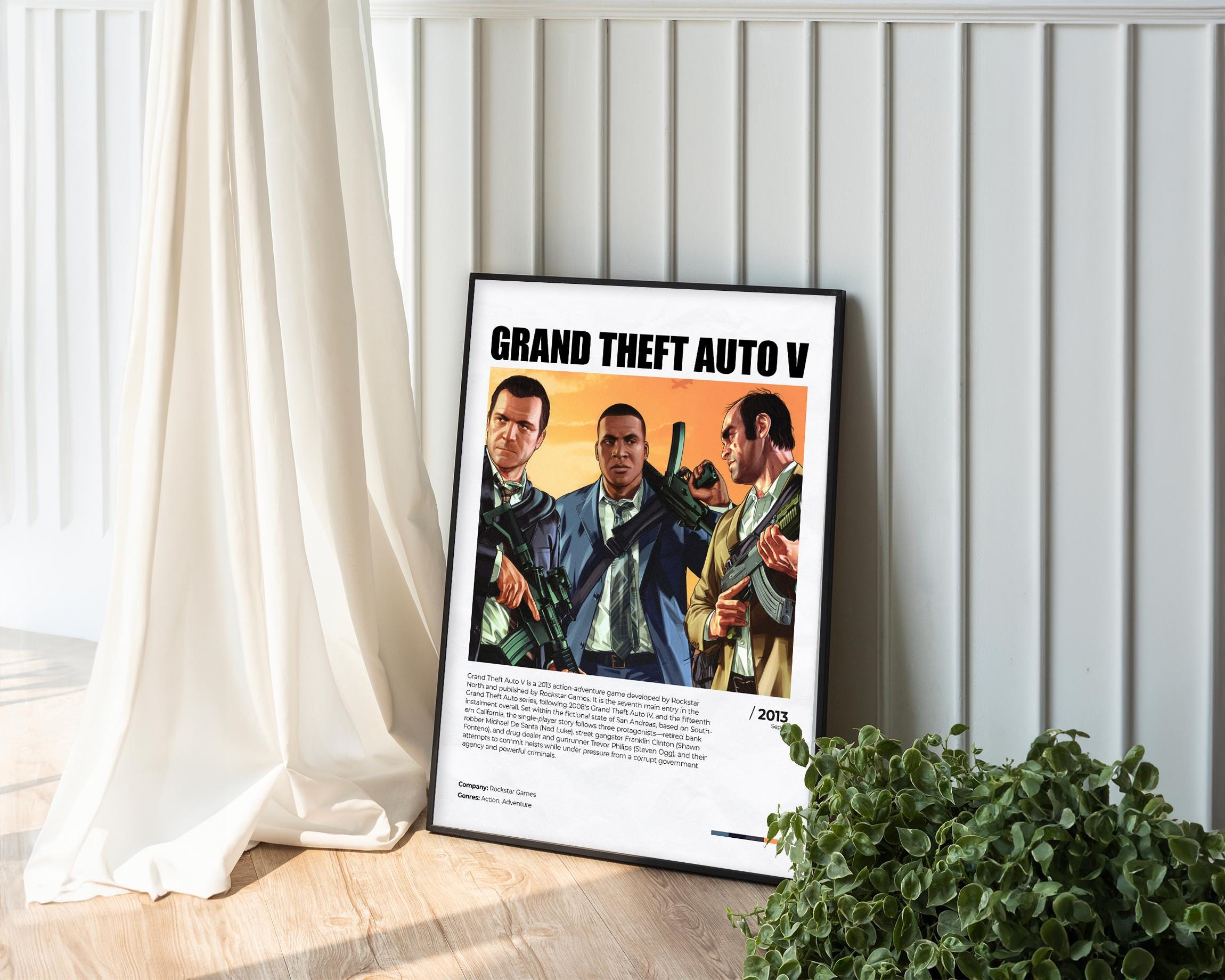 Printable GTA 5 Poster, Grand Theft Auto Poster, GTA Gaming Poster, GTA ...