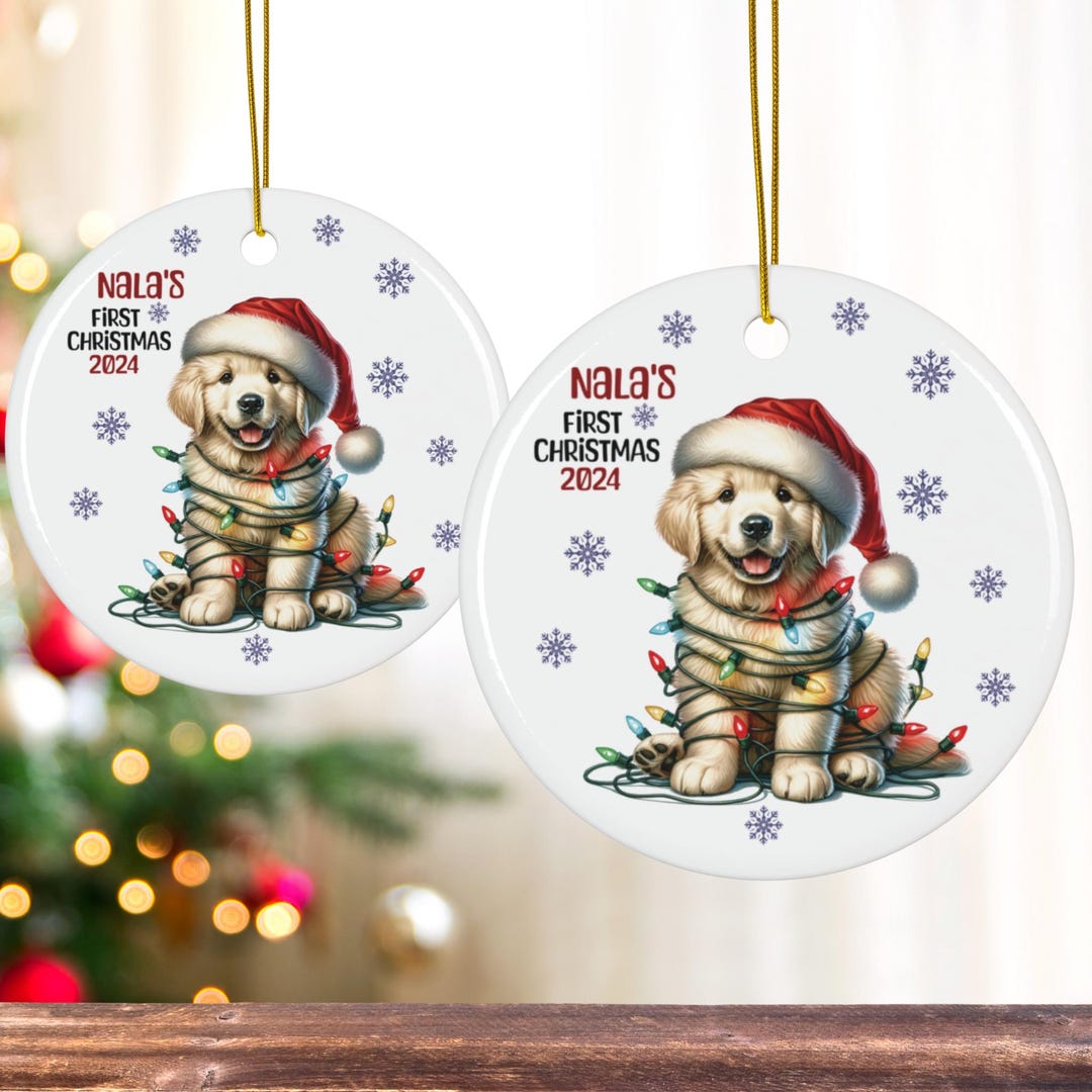 Personalized Yellow Labrador Christmas Ornament, Ceramic Dog Gift ...