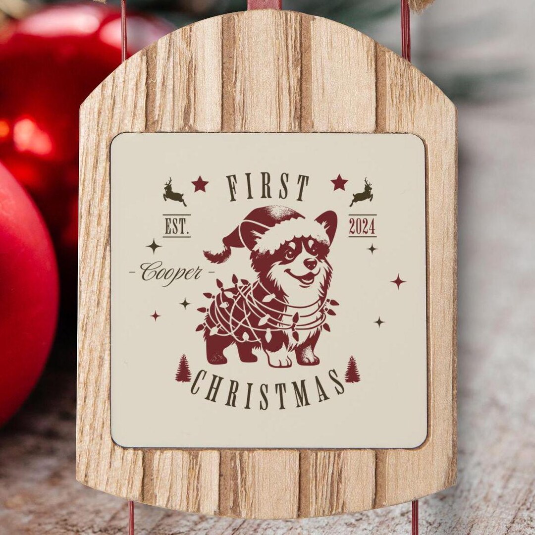 Vintage Sled Design First Christmas Ornament. an Original Gift for ...