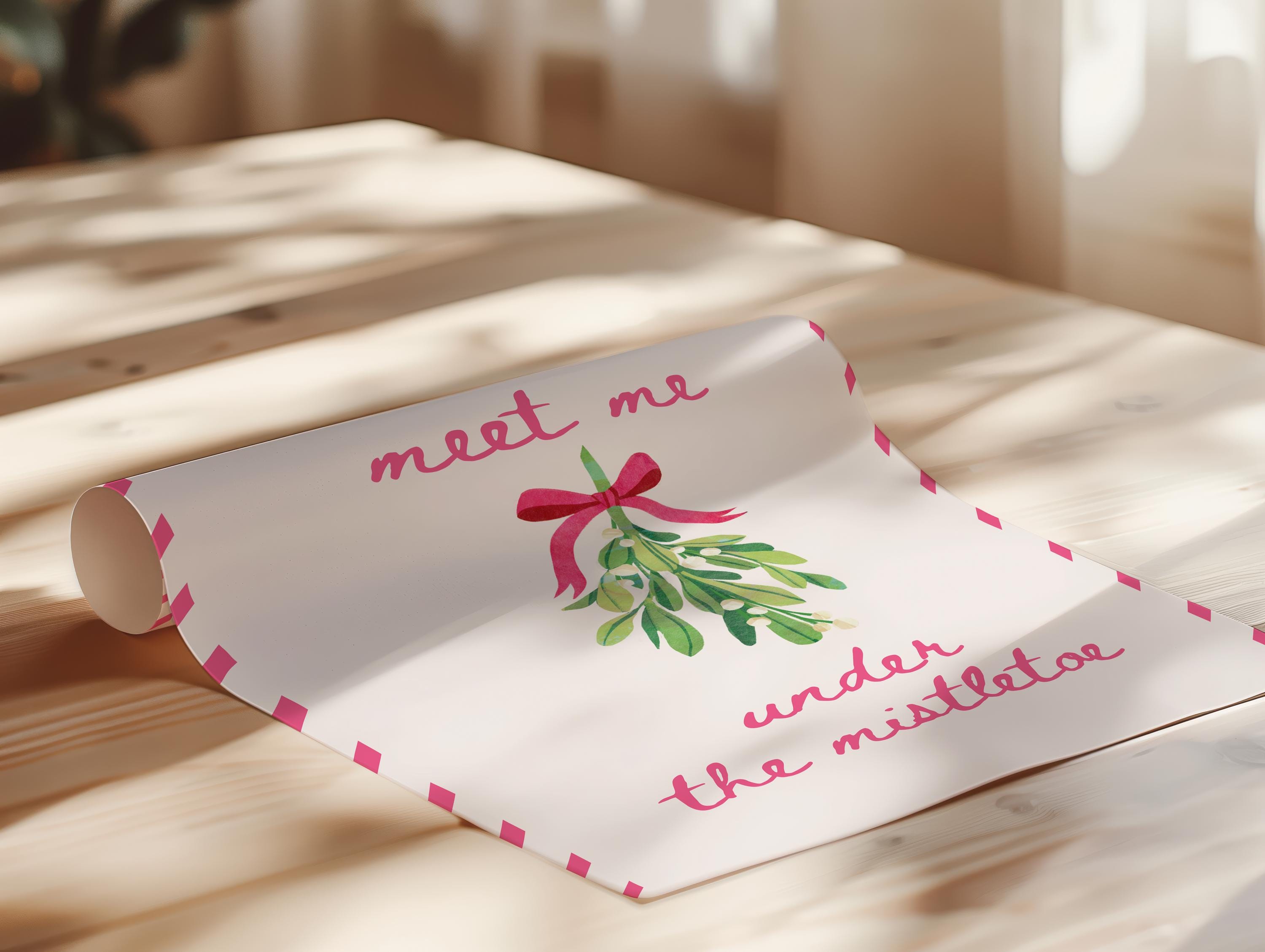 Meet Me Under the Mistletoe Wall Art, Christmas Digital Print ...