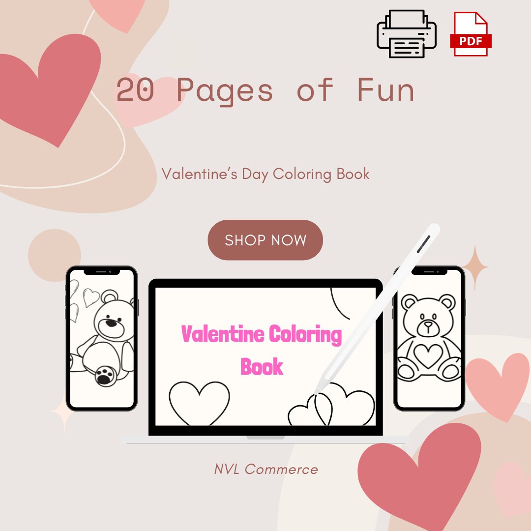Love in Colors - Valentine's Day Digital Coloring Book for Instant ...