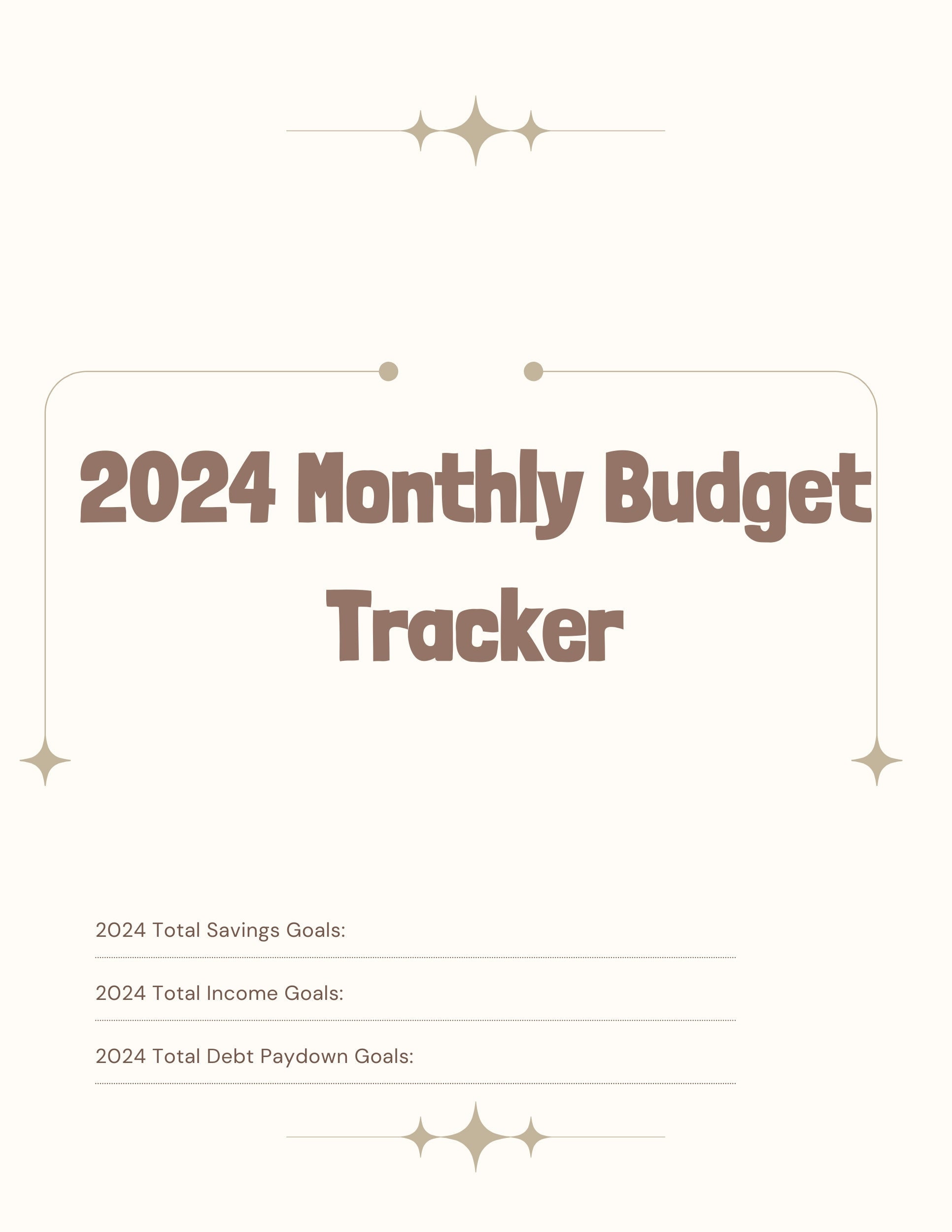 2024 Monthly Budget Tracker (digital Budget Planner) | Custom 2024 ...