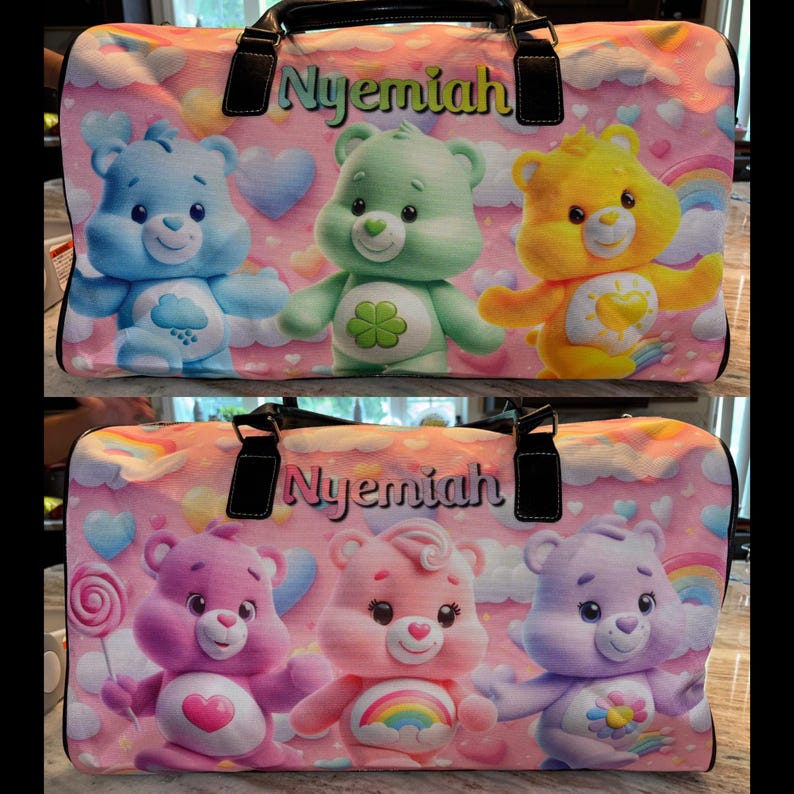 Custom Care Bears Character Duffel Bag, Travel Bag - Etsy