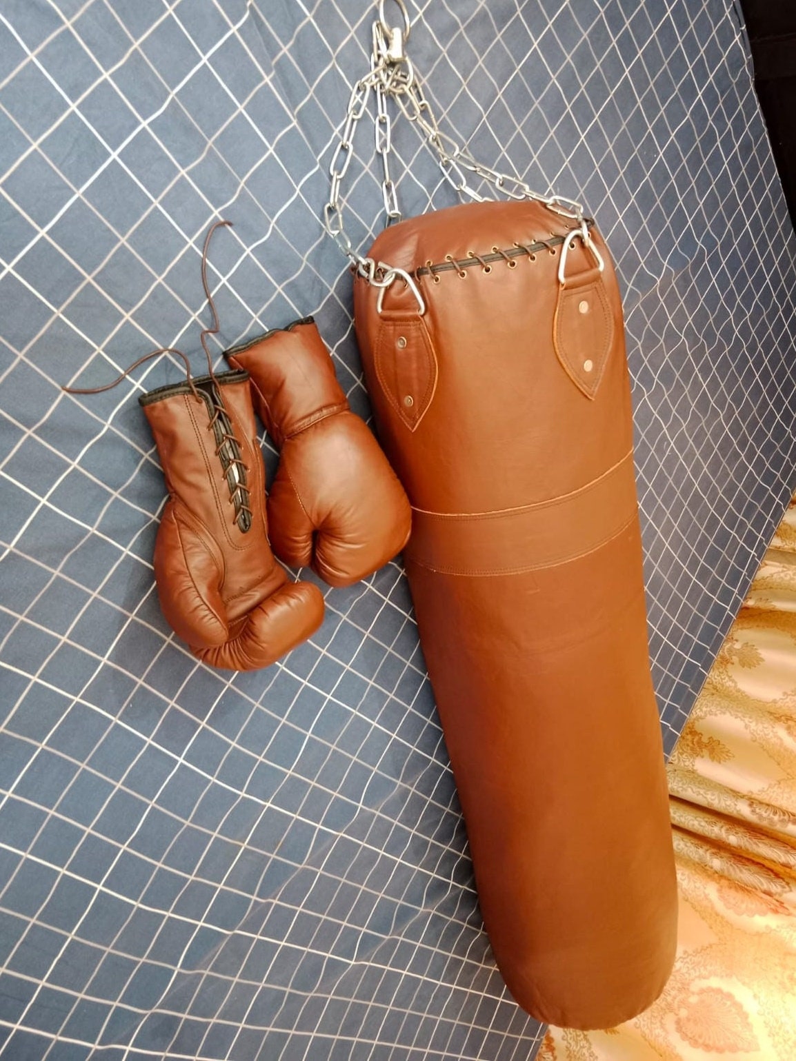 Punching Bag for Boxing Made With Real Leather Vintage Style With ...