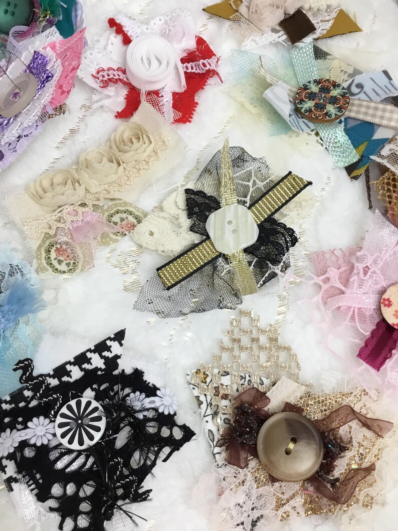 Shabby, Chic, Vintage, Fabric Clusters, Ephemera, Scrapbooking, Junk ...