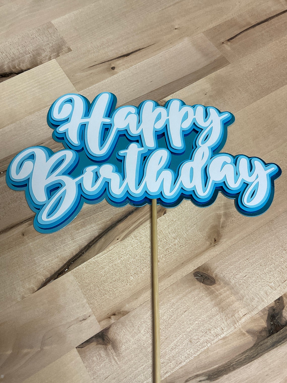 3D Cake Topper, Cake Topper, Happy Birthday Topper, Blue Cake Topper ...