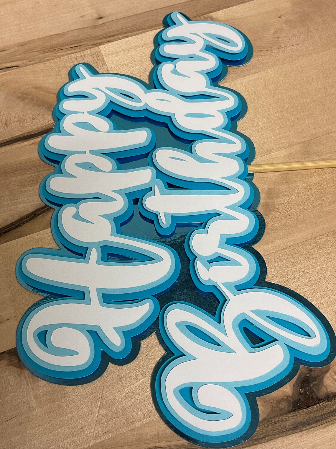 3D Cake Topper, Cake Topper, Happy Birthday Topper, Blue Cake Topper ...