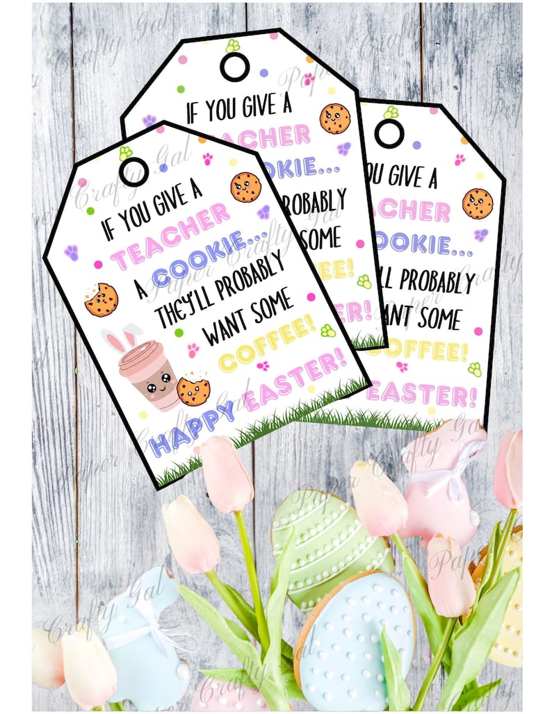 Printable, Printable Tag, Easter Tag, Coffee, Treat Tag, Gift Tag, Tags ...