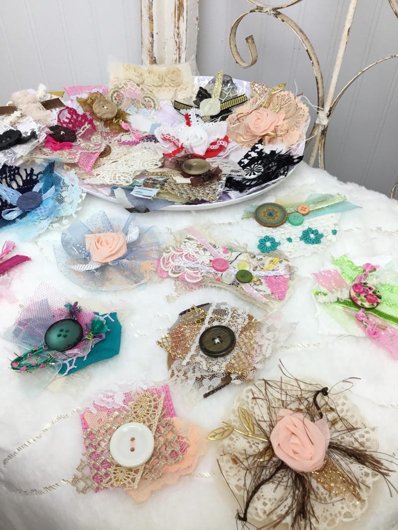 Shabby, Chic, Vintage, Fabric Clusters, Ephemera, Scrapbooking, Junk ...