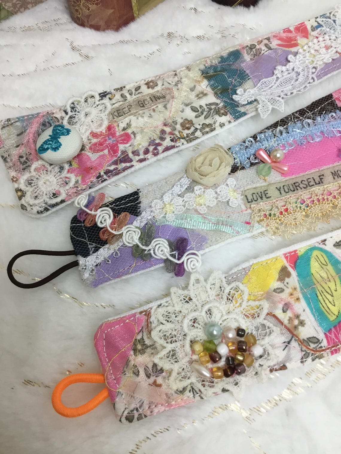 Shabby Chic Cuffs, Bracelets, Chic, Embroidery, Buttoned Cuff, Lace ...