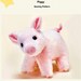 Pig Stuffed Toy Sewing Pattern, Tutorial DIY Plushie Toy Animal Piglet ...