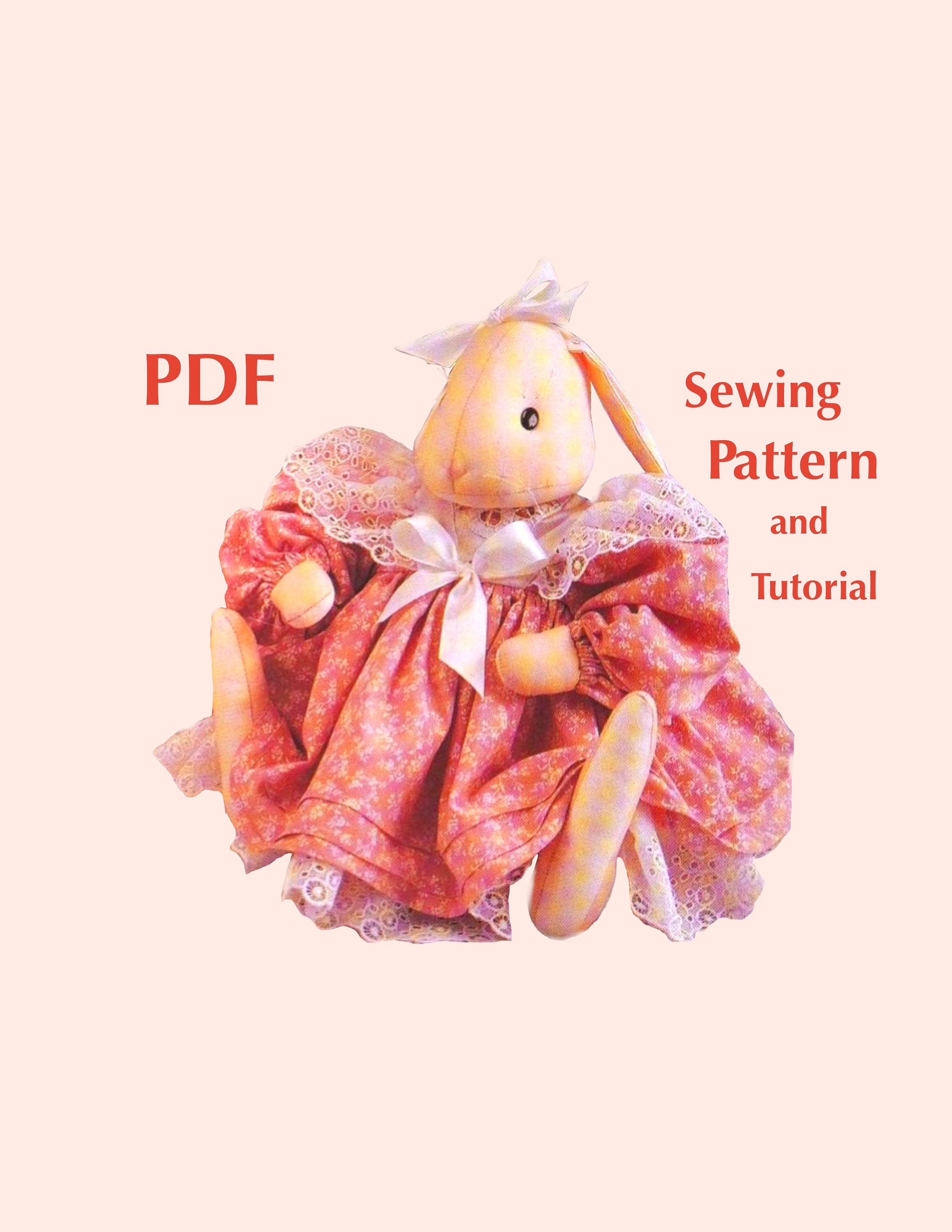 Vintage Bunny Sewing Pattern Stuffed Animal DIY Plush Toy Sewing ...