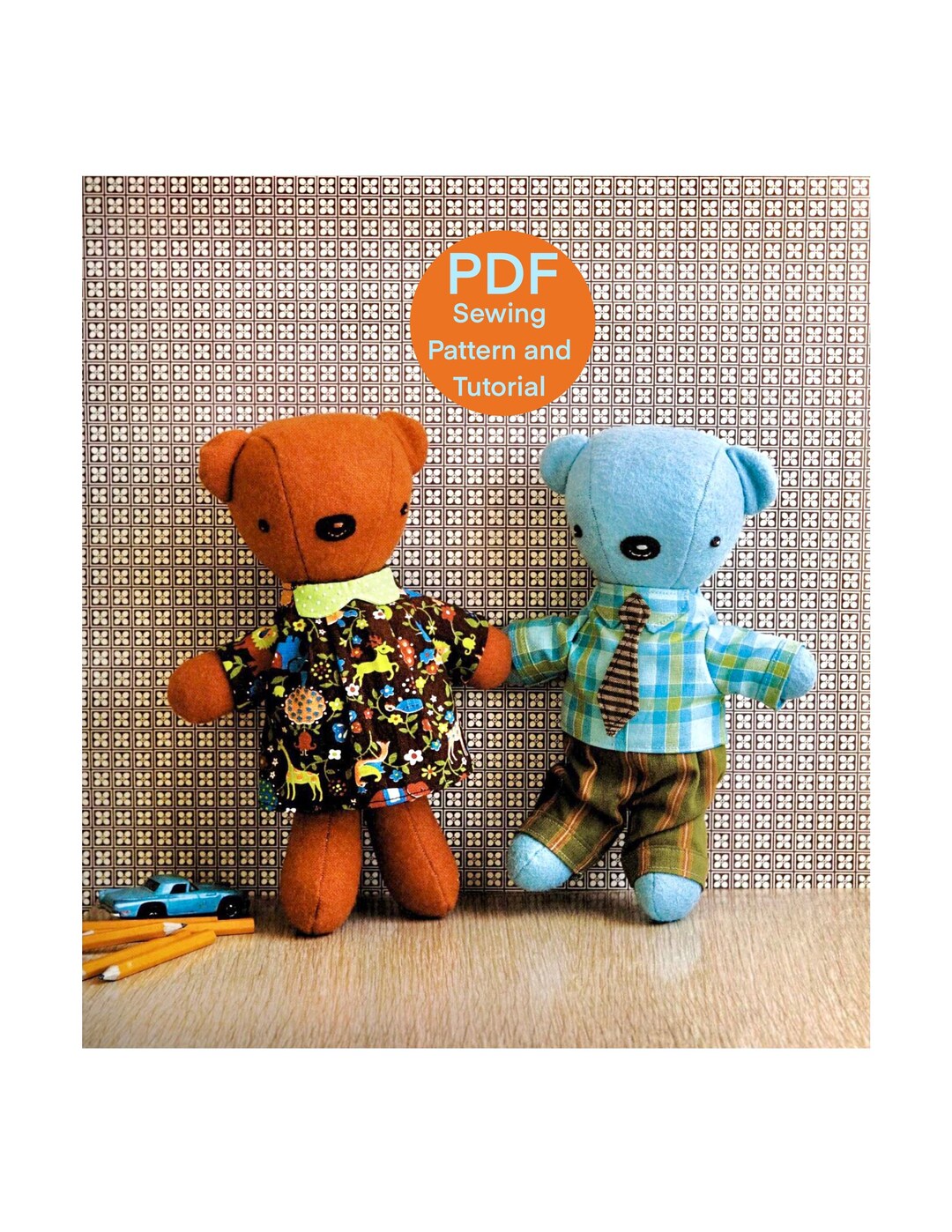 Bear Friends Plushies PDF Sewing Pattern Stuffed Teddy Plushy Toy ...
