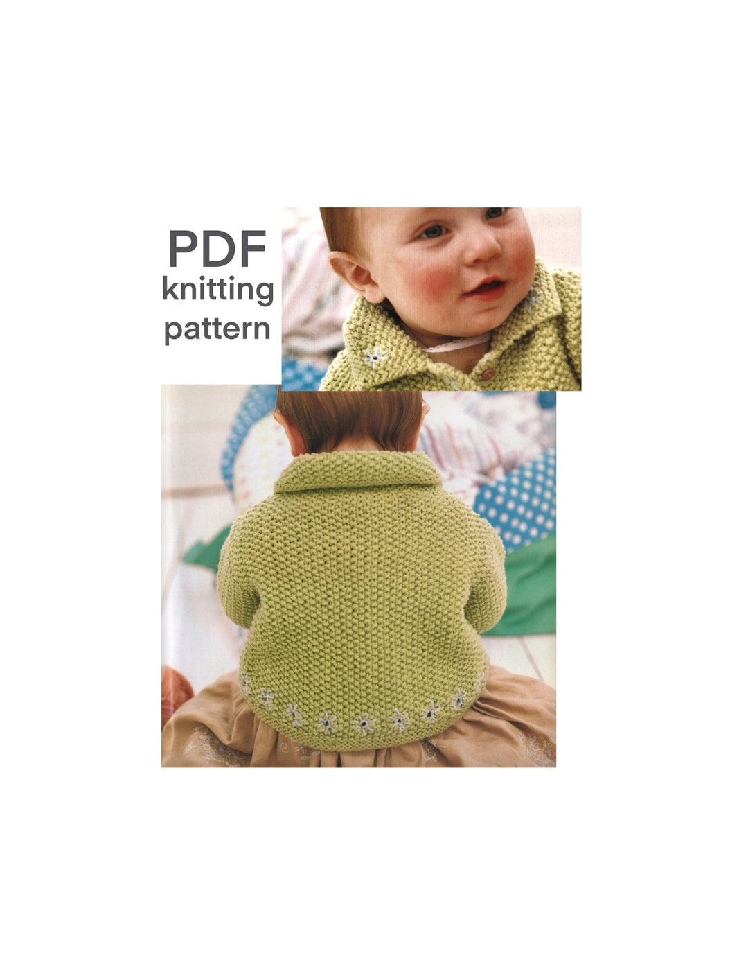 Moss Stitch Cardigan Knitting Pattern, Toddler Cardigan, Baby Jacket ...