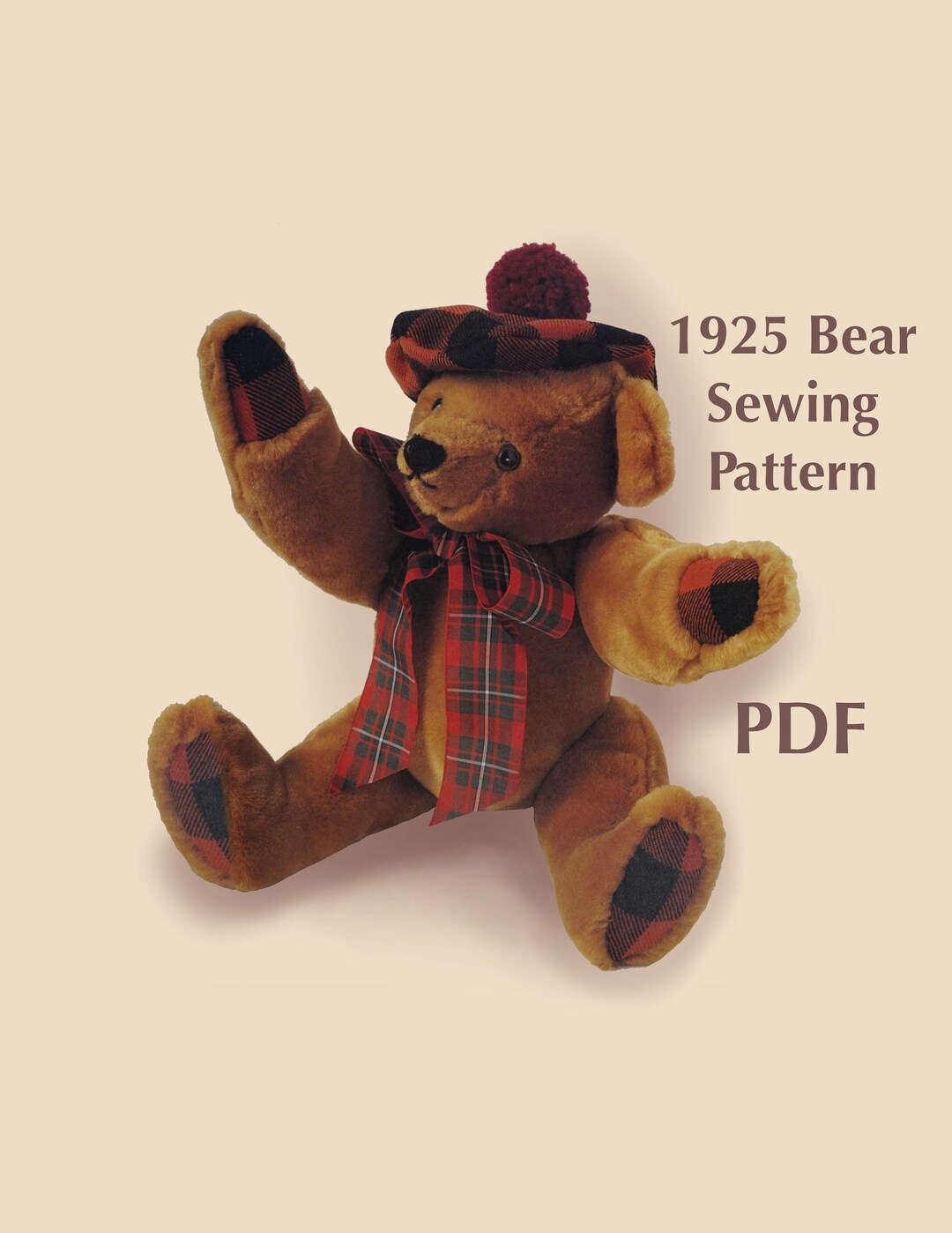 Vintage 1925 Teddy Bear Sewing Pattern: Rob Roy With Tam (PDF) - Etsy