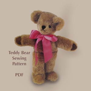 Vintage Teddy Bear PDF Sewing Pattern Stuffed Animal DIY Plush Toy ...