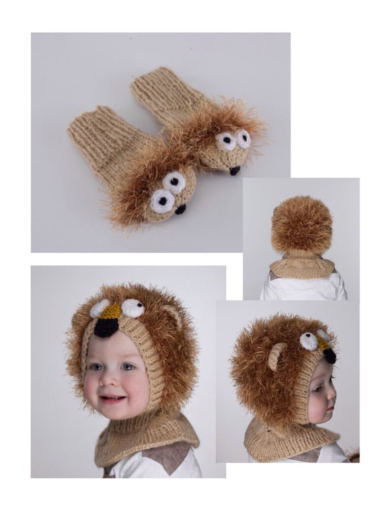 Lion Hat Knitting Pattern, Toddler Balaclava Hat, Baby Animal Hat Pdf ...