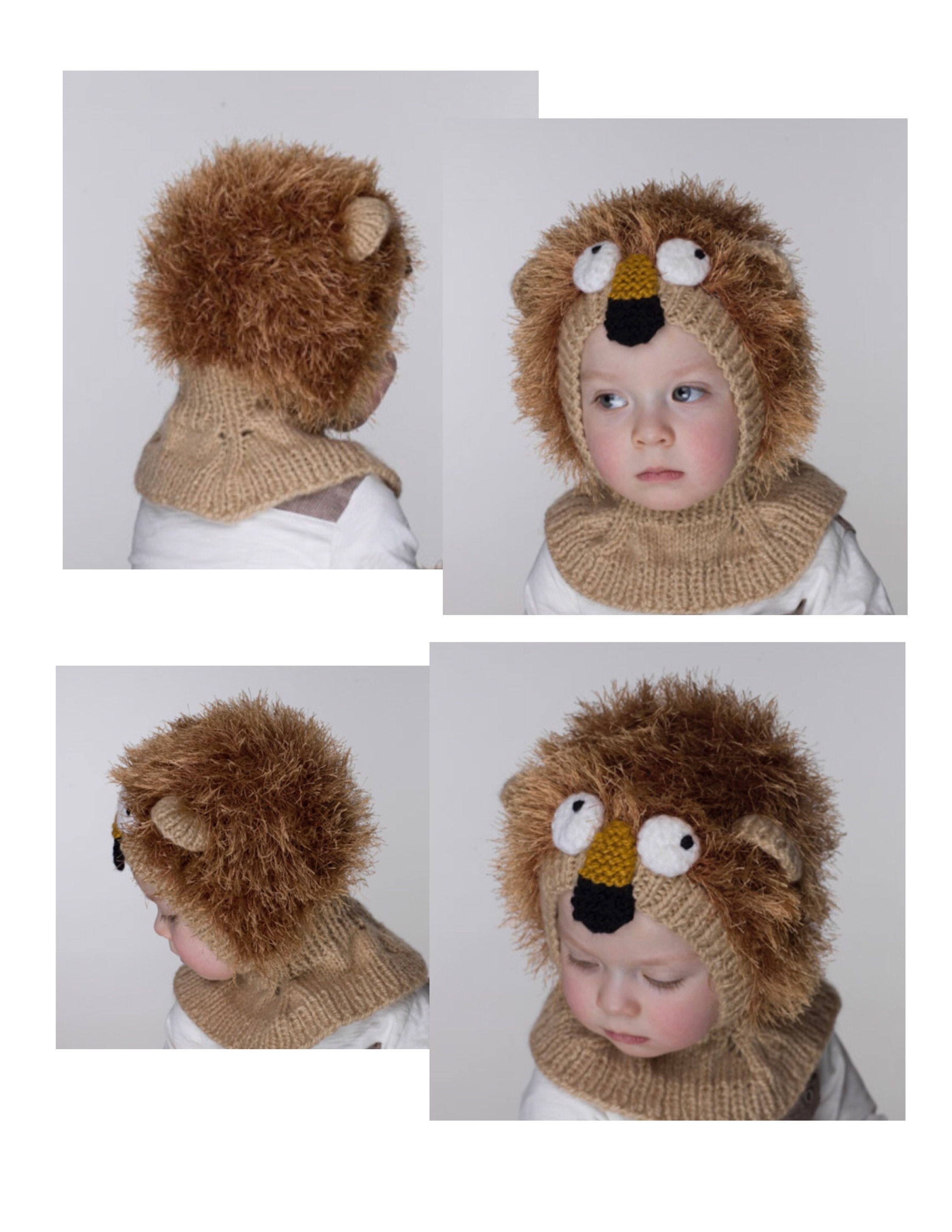 Lion Hat Knitting Pattern, Toddler Balaclava (PDF Pattern) - Etsy
